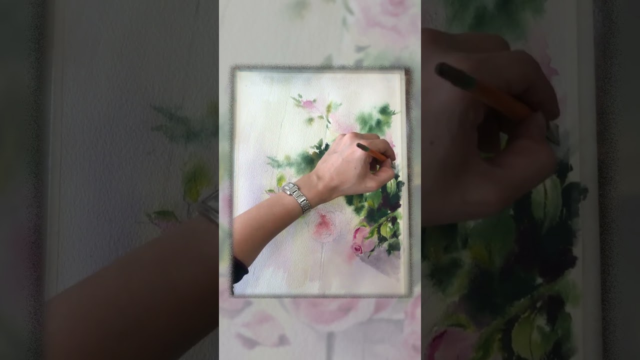 How to Paint Loose, Romantic Pink Roses in Watercolor