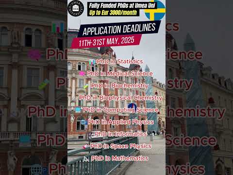 Fully Funded PhD positions at the University of Umea, Sweden #fullyfundedscholarship #doctorate