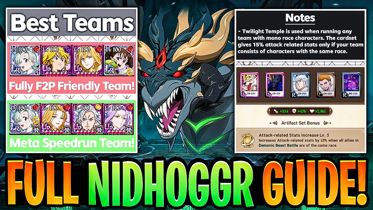 Complete NIDHOGGR Guide ALL FLOORS | Best Teams, Artifacts & Gear | Seven Deadly Sins Grand Cross
