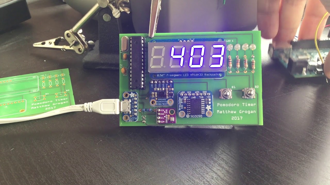 Arduino Pomodoro Timer + Clock + Temp Sensor