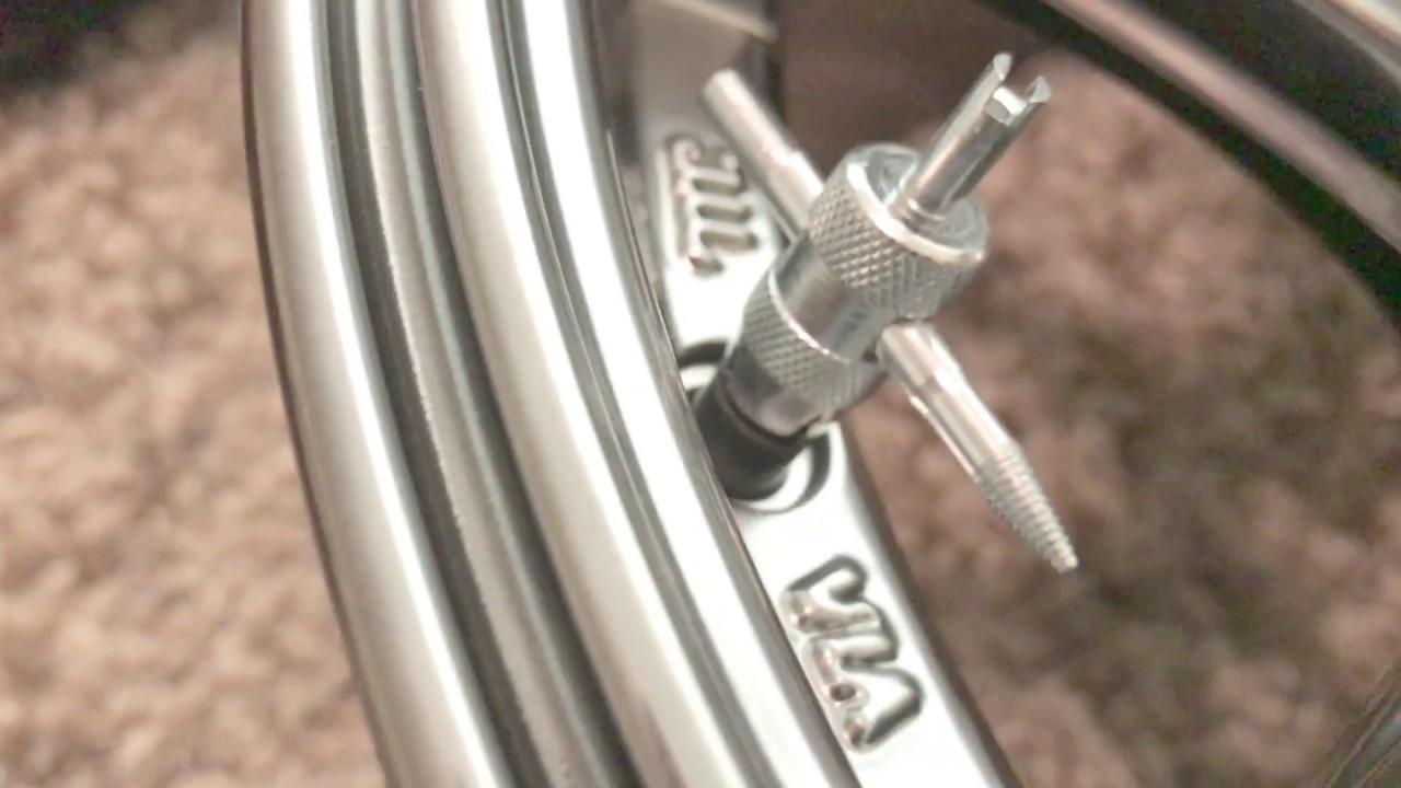 Installing valve stem on new wheel