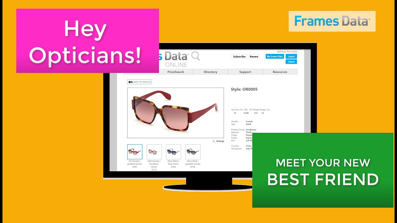 An Optician's best friend: Frames Data Online