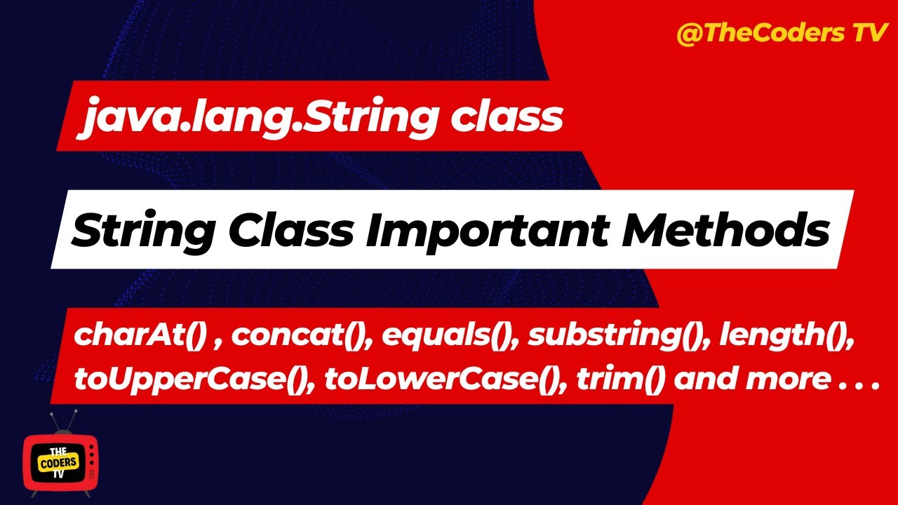 #11 String Class Important Methods | java.lang.String | String Class | TheCoders TV | #java