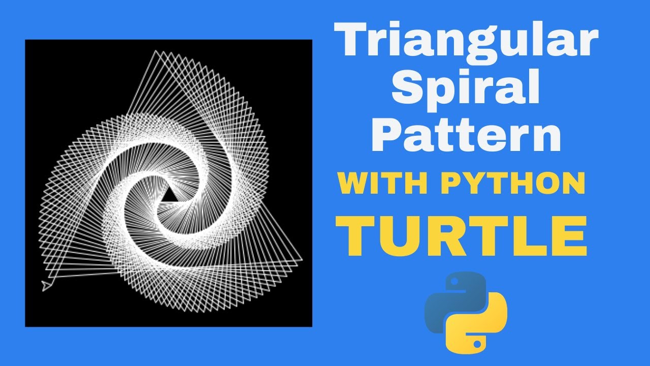 Triangular Spiral Pattern with Python Turtle