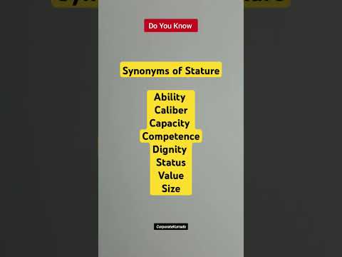 8 Synonyms of Stature | Corporate Kurradu | #shorts #synonyms #job #learn #shortsfeed #short