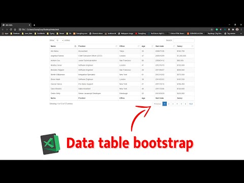 Data table bootstrap using JS, HTML, CSS
