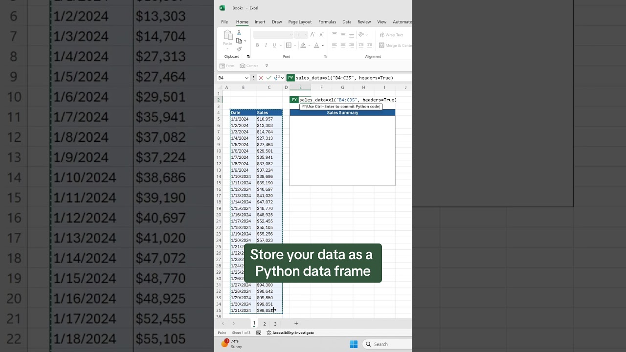 How to visualize data with Python in Excel. 🤯 #excel  #python #tutorial
