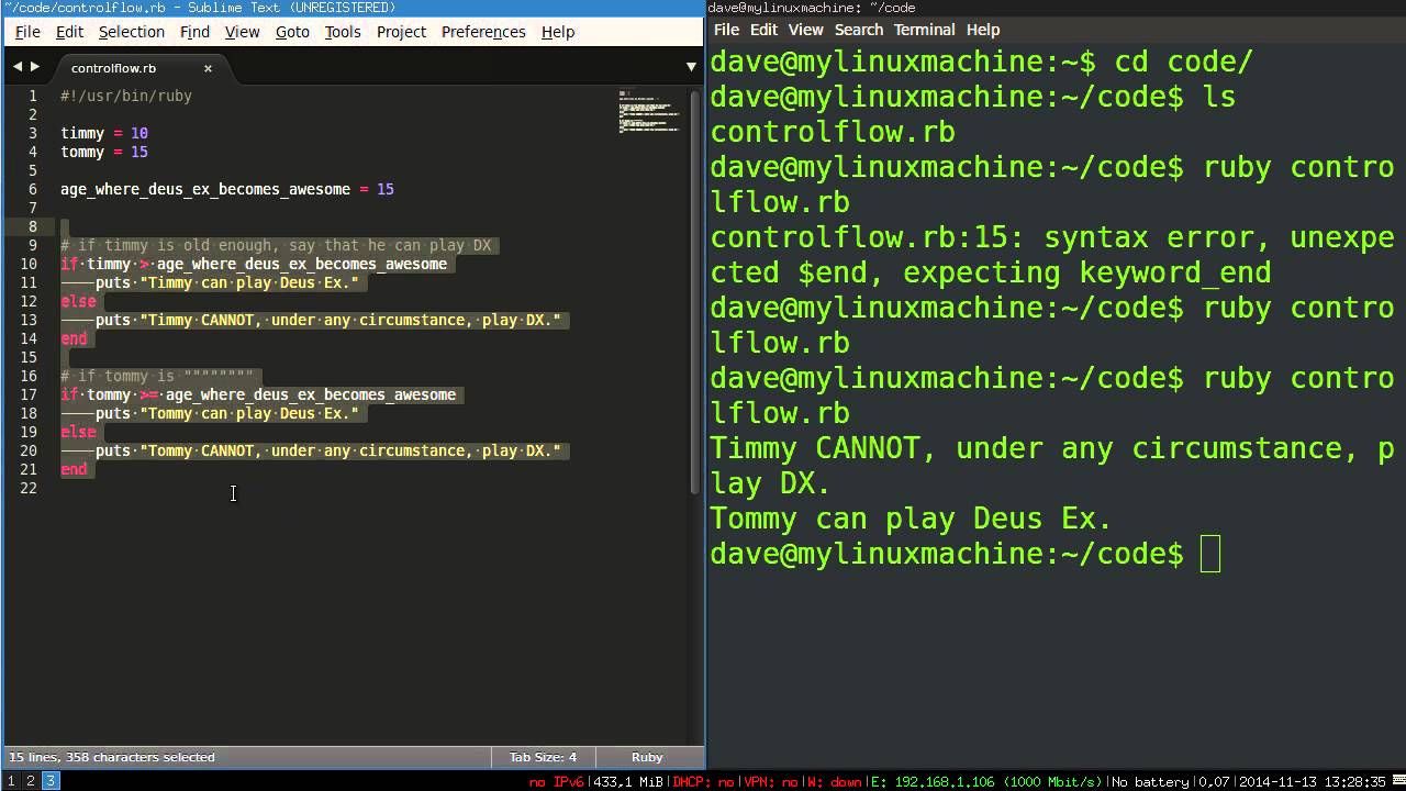 Programming Ruby 08 - Control Flow with 'if'