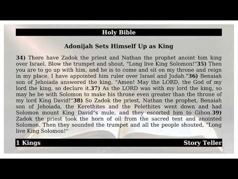 1 Kings - Chapter 1 - Adonijah Sets Himself Up as King | The Holy Bible