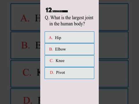 Did you Know? What is the largest joint in the human body?