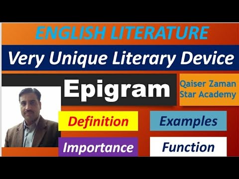 What is epigram in Literature/ Epigram definition, function, example, importance/ Figure of Speech