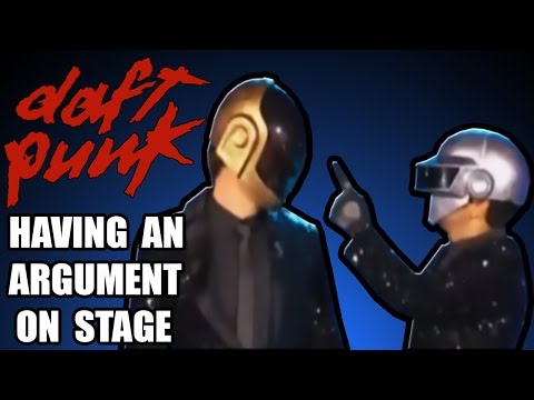 Daft Punk having an argument on stage