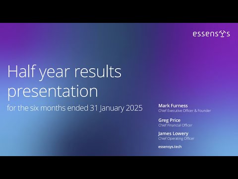 ESSENSYS PLC - Half Year Results