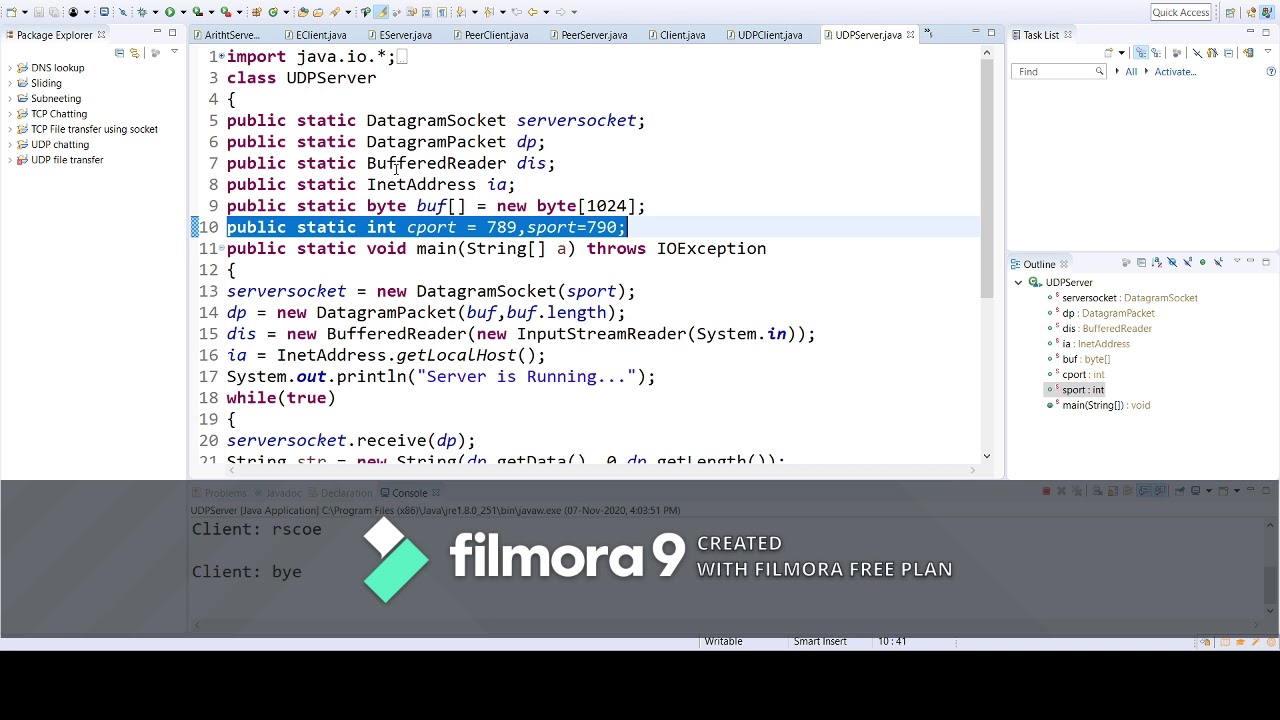 CHat program using UDP socket