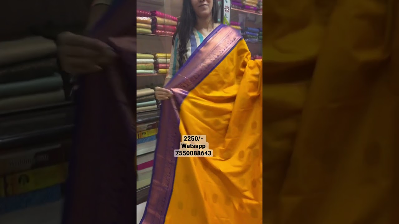 Yellow with blue korvai silk saree | priyangaa | new arrivals | may (2023) #shorts #silksaree