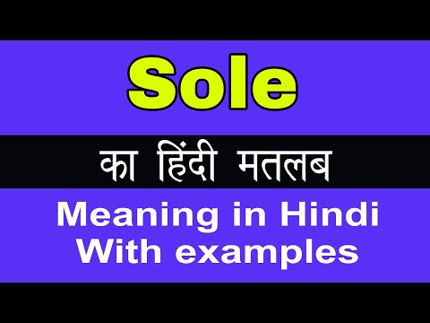 Sole Meaning in Hindi/Sole का अर्थ या मतलब क्या होता है
