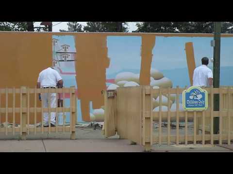 Painting in Camp Cartoon Six Flags Great America 5-29-19