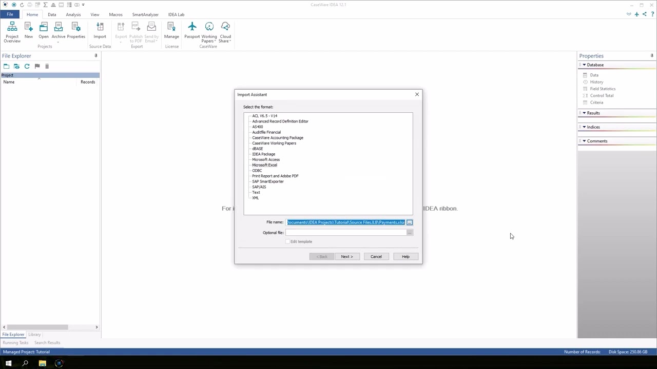 Import Excel File   IDEA 12 Tutorial