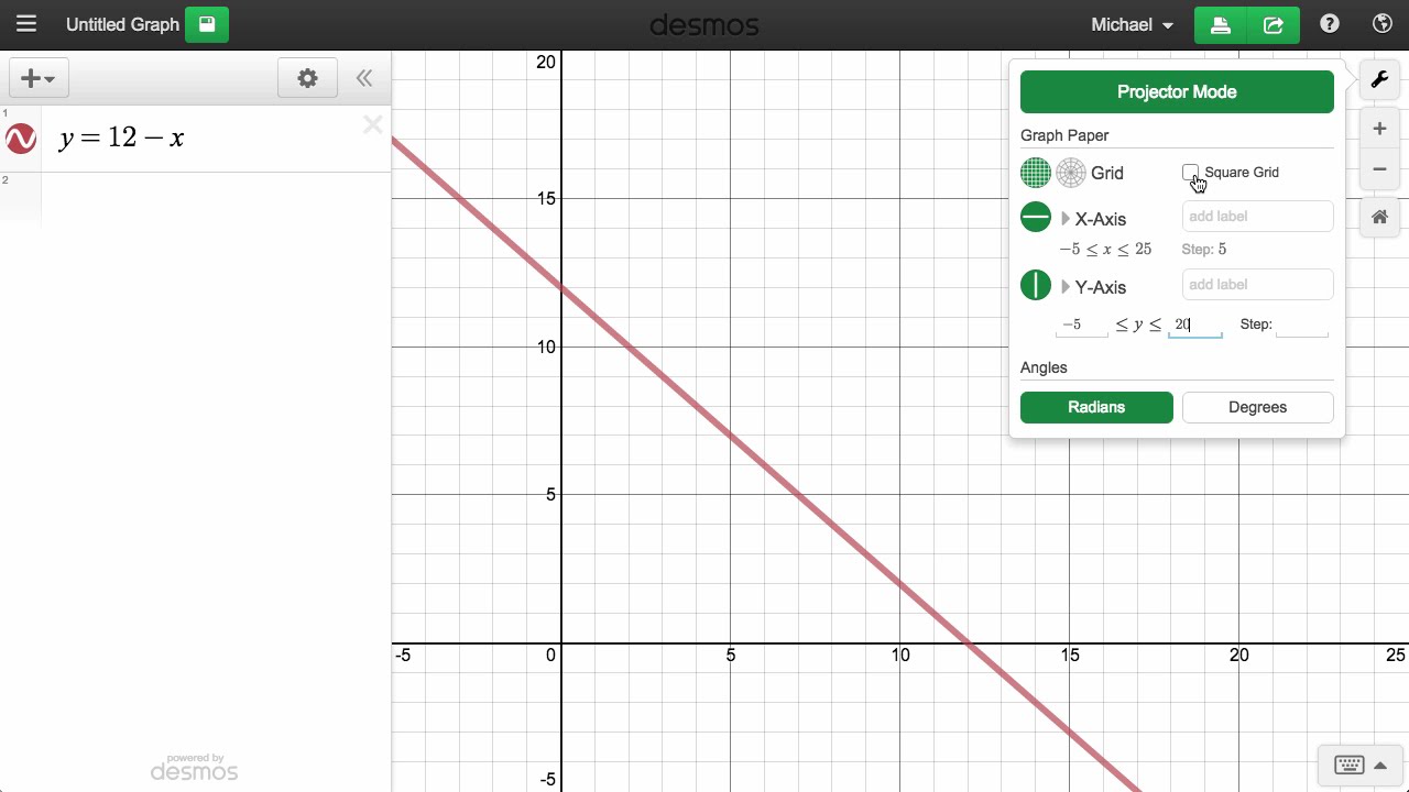 Learn Desmos: Graph Settings
