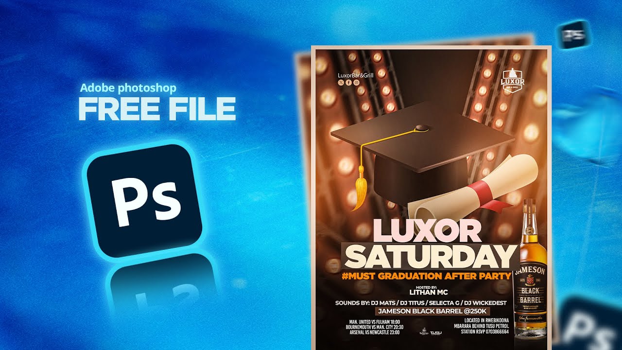 🎓 Graduation Night Party design + FREE PSD Invitation Template! 🎉 2024