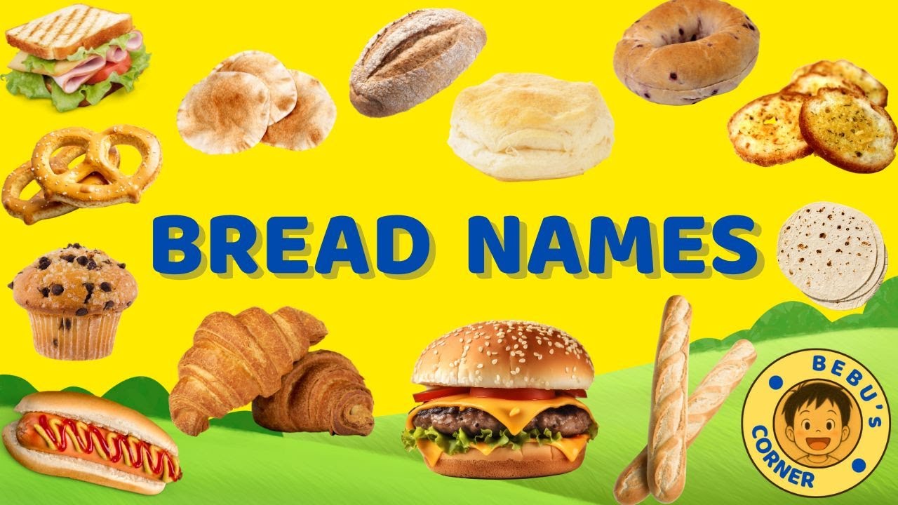 Yummy Breads Flashcards 🥐🍔🥪🥖 | Let's Discover Different Kinds of Bread #bebuscorner