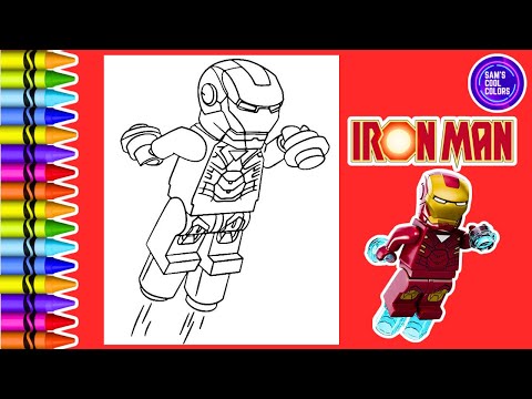 Coloring Iron Man LEGO Coloring Page | Crayons
