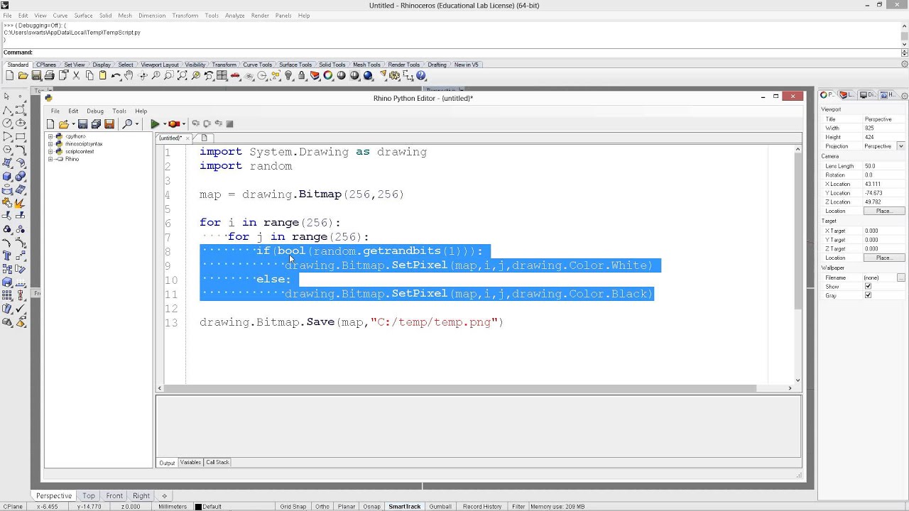 RhinoPython DrawingBitmaps