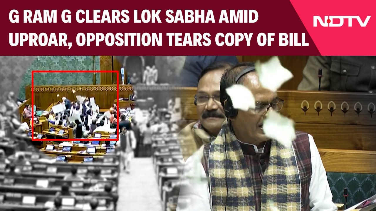 Parliament Winter Session | G Ram G Clears Lok Sabha Amid Uproar, Opposition Tears Copy Of Bill