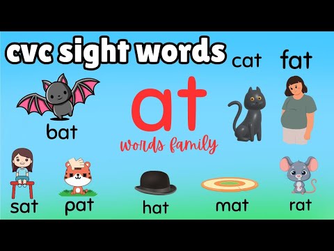 AT Word Family ( bat, cat, fat, hat, mat, pat, rat, and sat ) l Teacher Hena