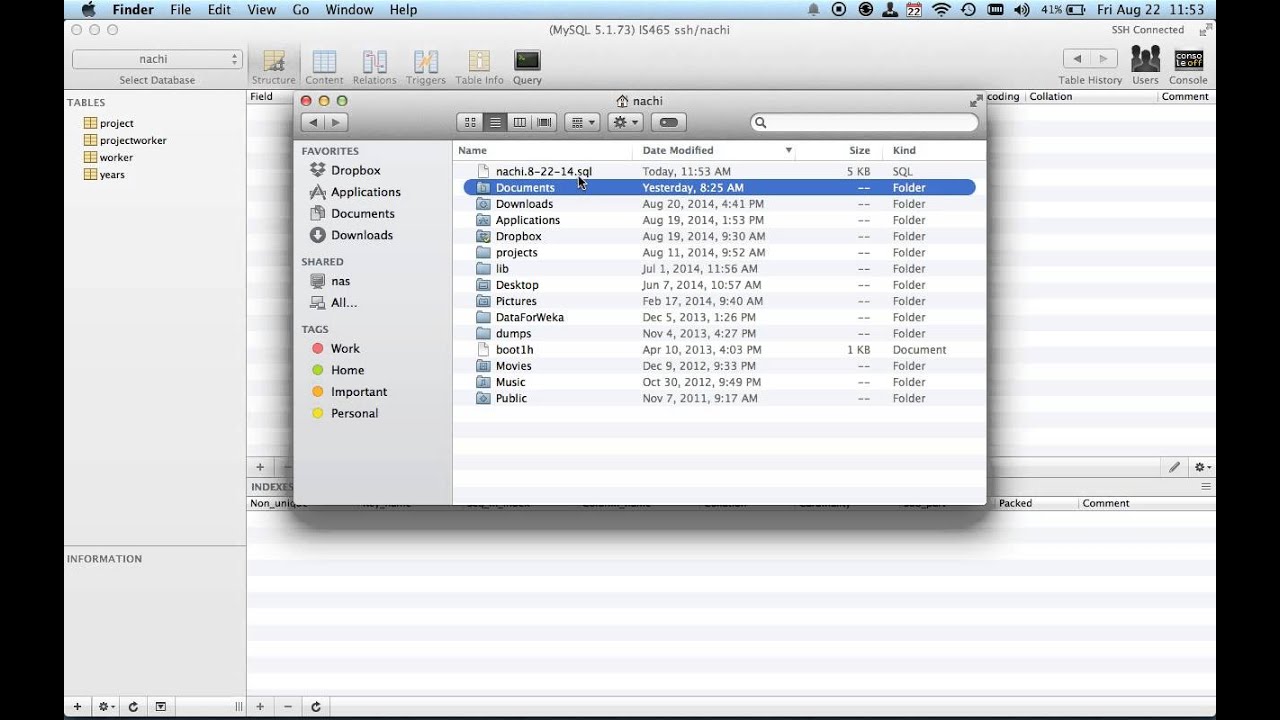Dump Restore Databases using Sequel Pro