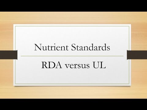 RDA and UL Nutrient Standards