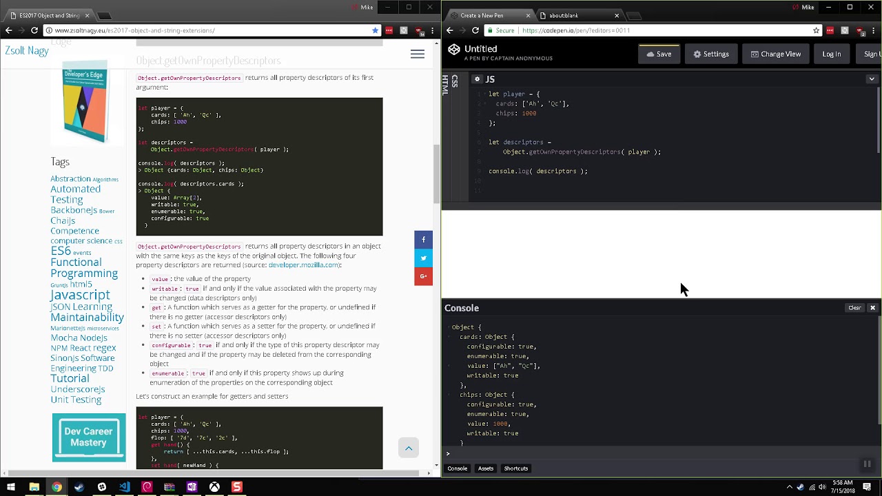 ES2017 Object and String Extensions