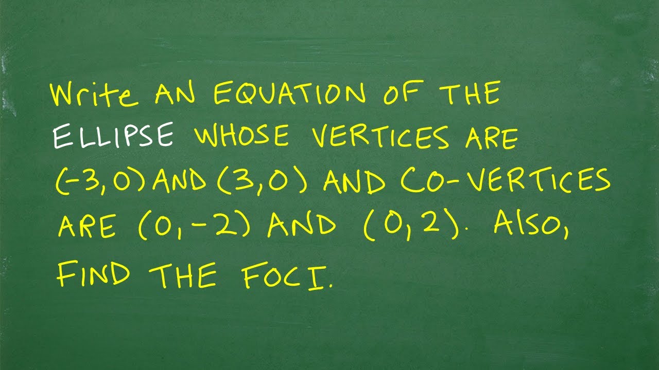 Let’s solve the ELLIPSE problem– step-by-step… (Conic Sections)
