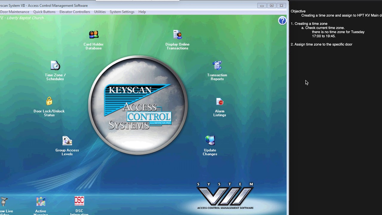 Keyscan Access Control Add schedule