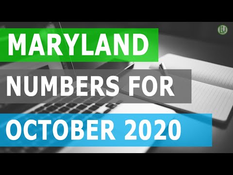 MARYLAND - PICK 3 & PICK 4 STATISTICAL NUMBER GUIDE FOR THE MONTH OF OCTOBER 2020