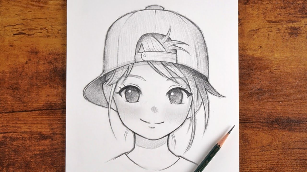 Relaxing Pencil Sketch: Drawing a Cute Anime Girl