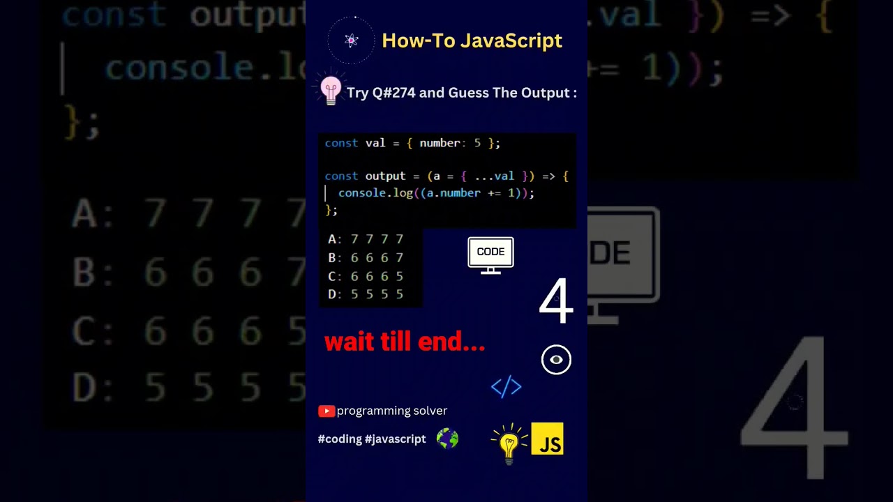 How To Code JavaScript Q#274, Try Solve & Guess The Output #shorts #coding #programming #javascript