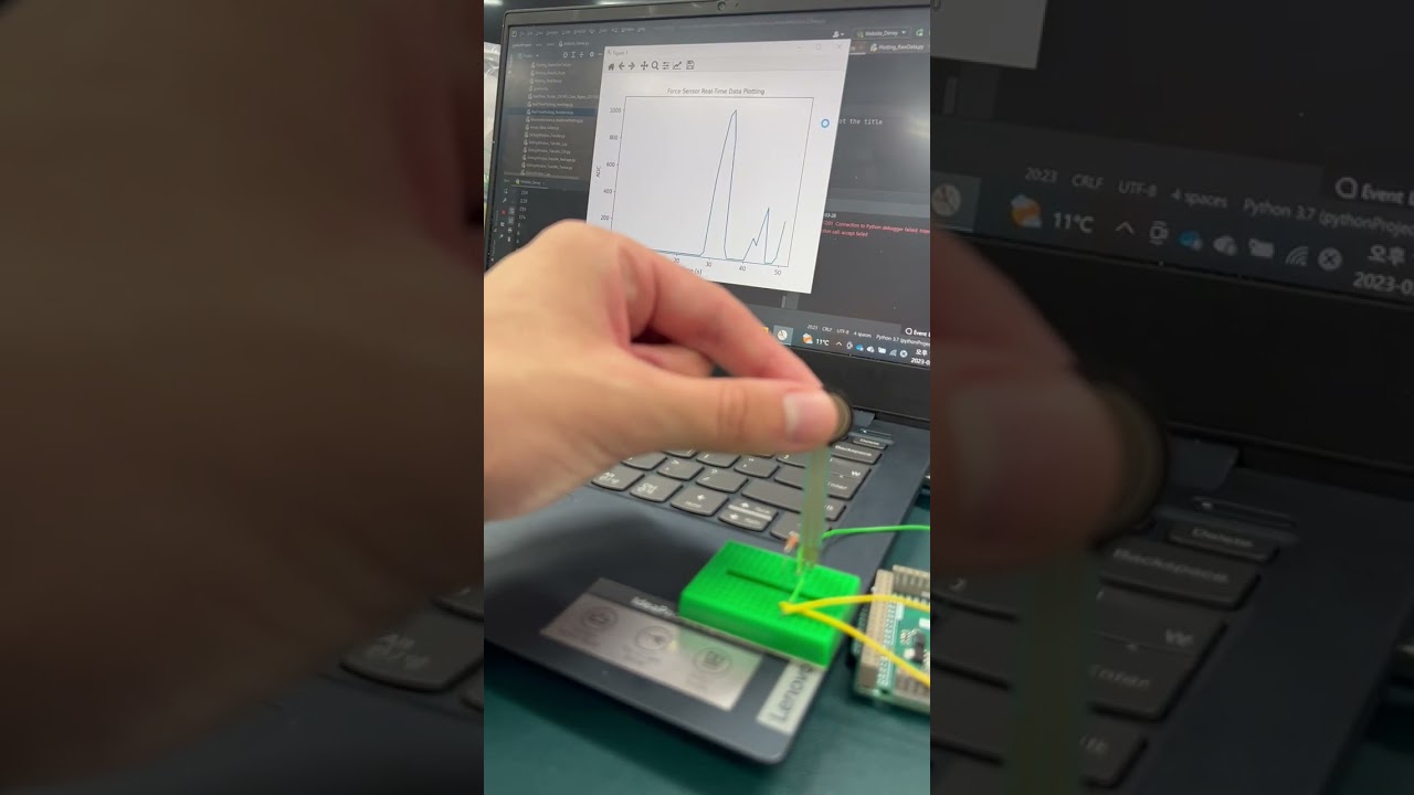 Simple Real-Time Force Sensor Serial Data Plotting in Python (Matplotlib)