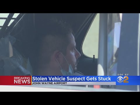 Suspect In Stolen Caltrans Truck Flees From Police, Crashes Into John Wayne Airport Parking Structur