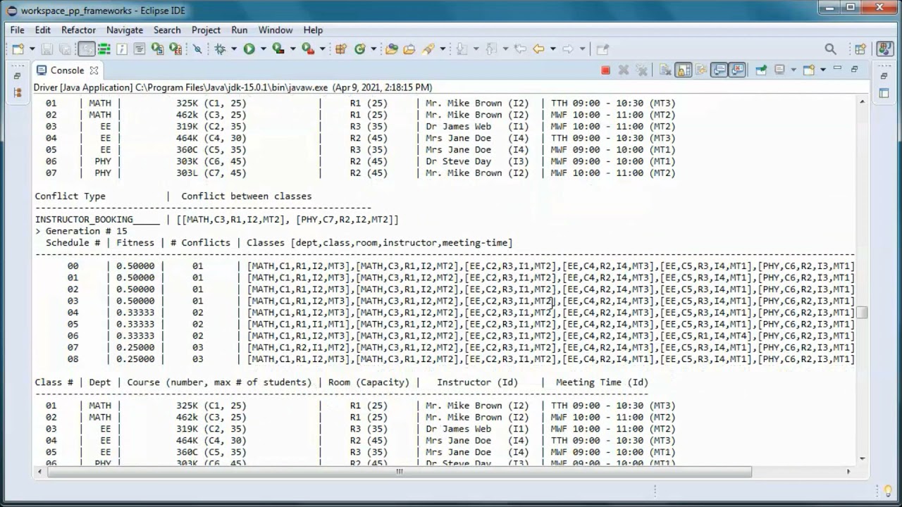 Framework + Class Scheduling + Genetic Algorithm + Hill Climbing +SQLite +JAVA (public version)