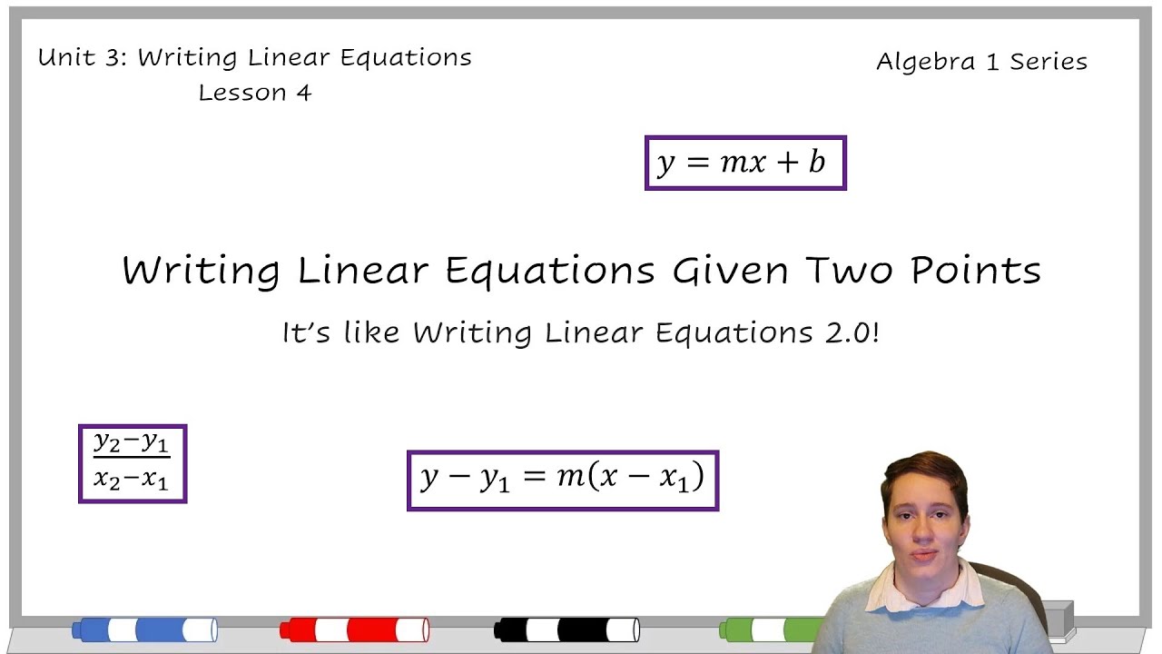 KStevMath - Algebra 1 - Writing Linear Equations Given Two Points