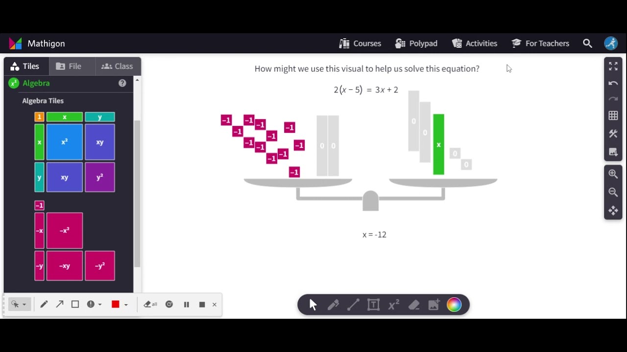 Representing and Solving Equations with Mathigon Polypad