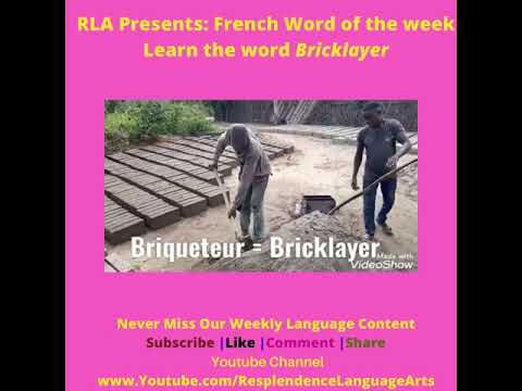 Learn French - RLA Presents French Word of the Week || Bricklayer in French