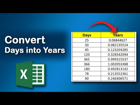 How to convert or change days into years in Microsoft Excel