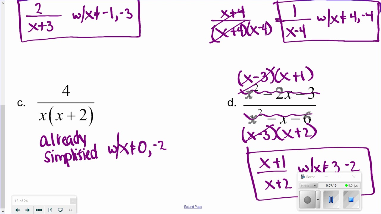 Algebra 2 Lesson 7 3 Notes Video