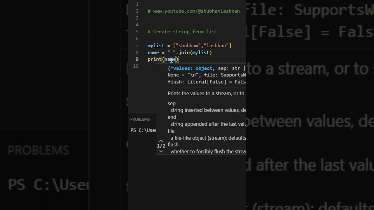 How to join list element in python? #shorts #python #pythonshorts
