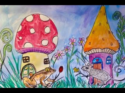 How to draw mushroom houses!