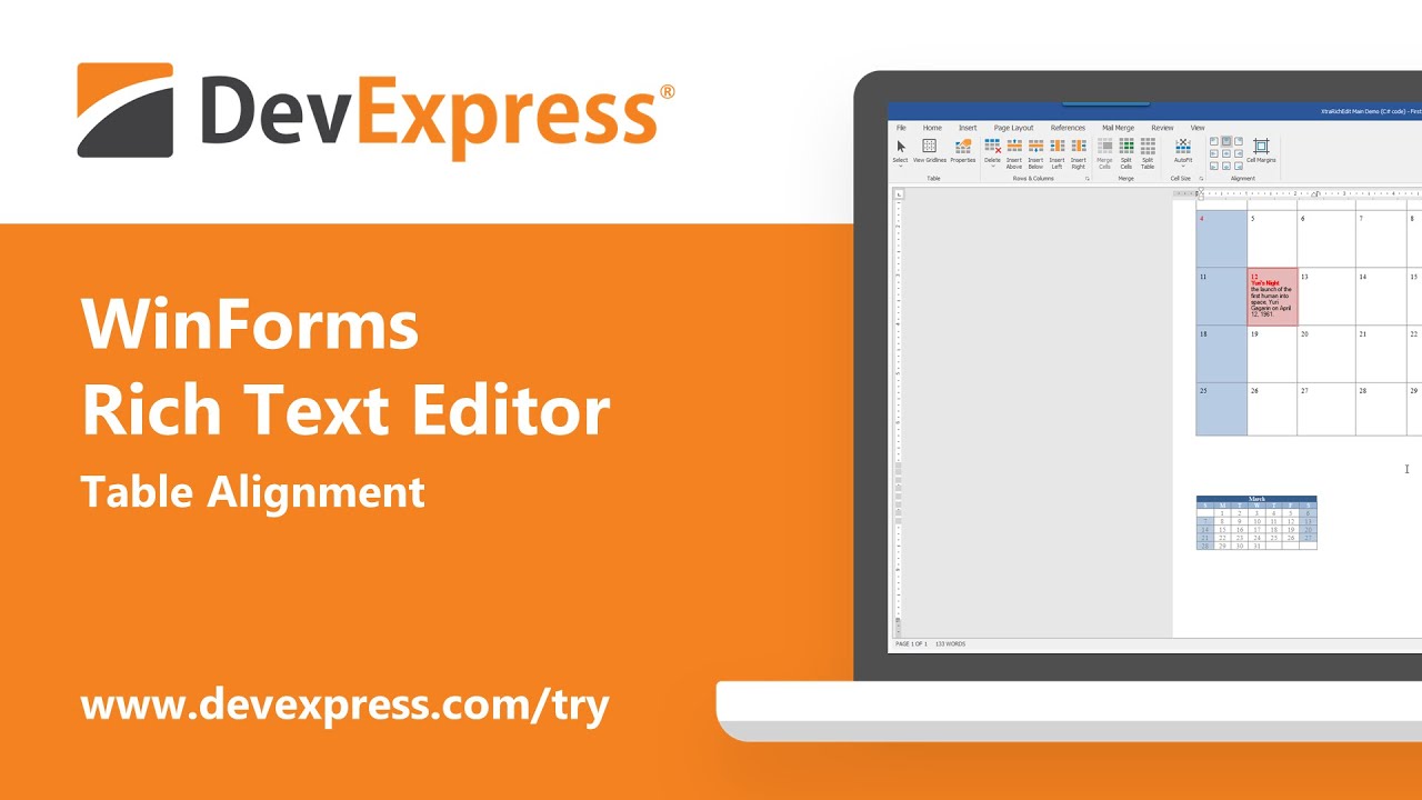 WinForms Rich Text Editor: Table Management