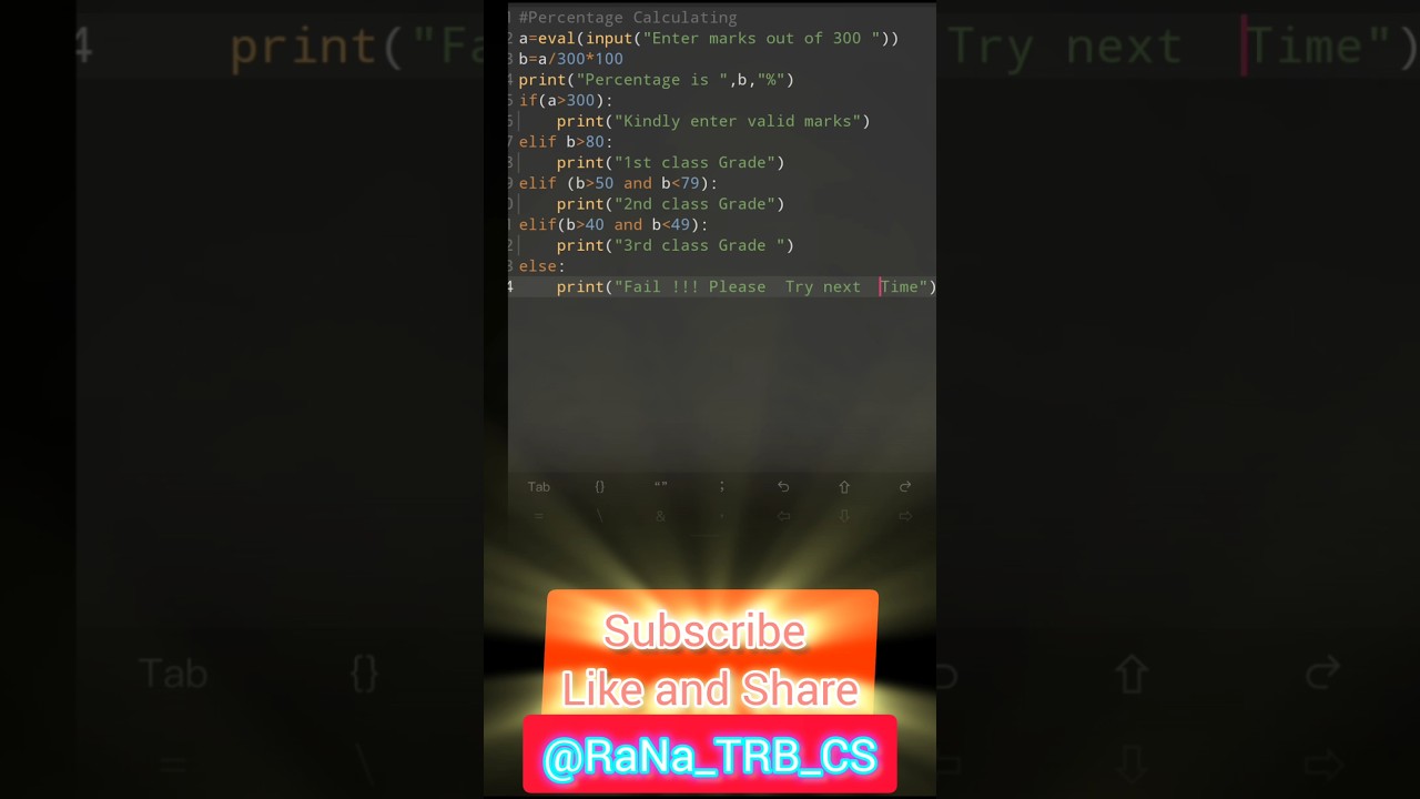 Percentage calculator #percentage #percentageproblems ##pythonprogramming #pythontutorial #python3