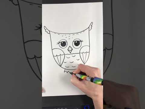 How to draw an easy owl for kids